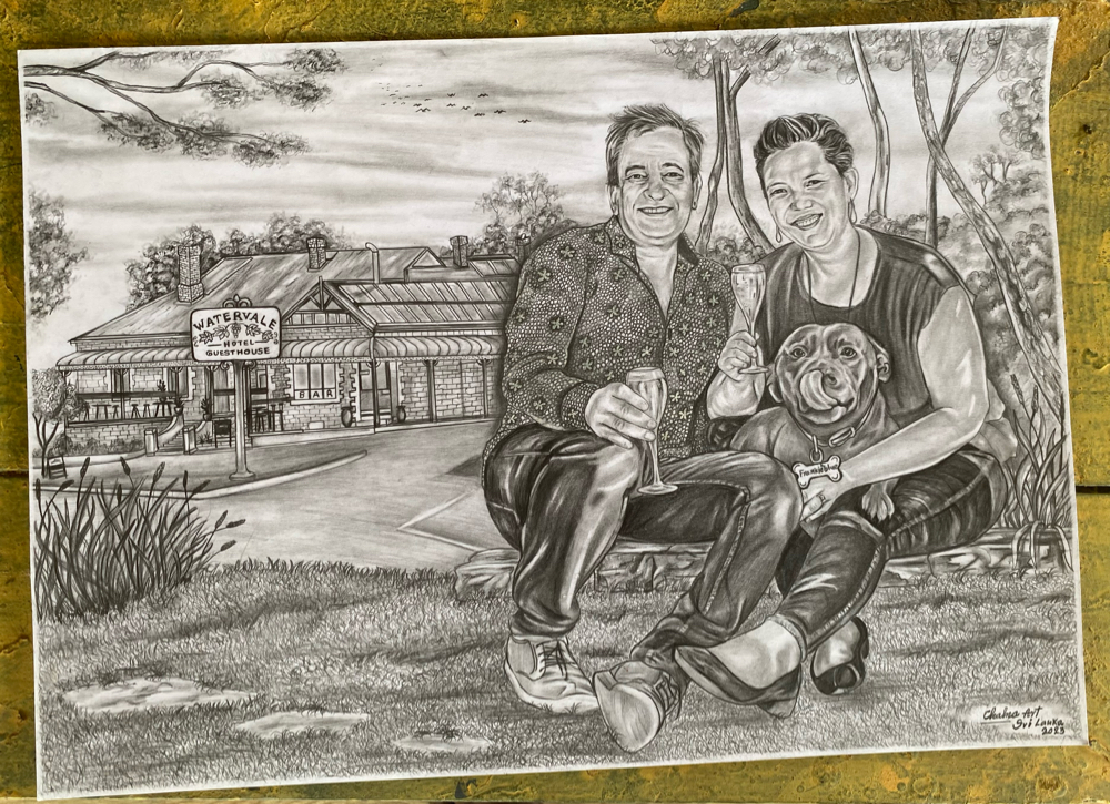 black and white pencil art by Chama Art in Chilaw