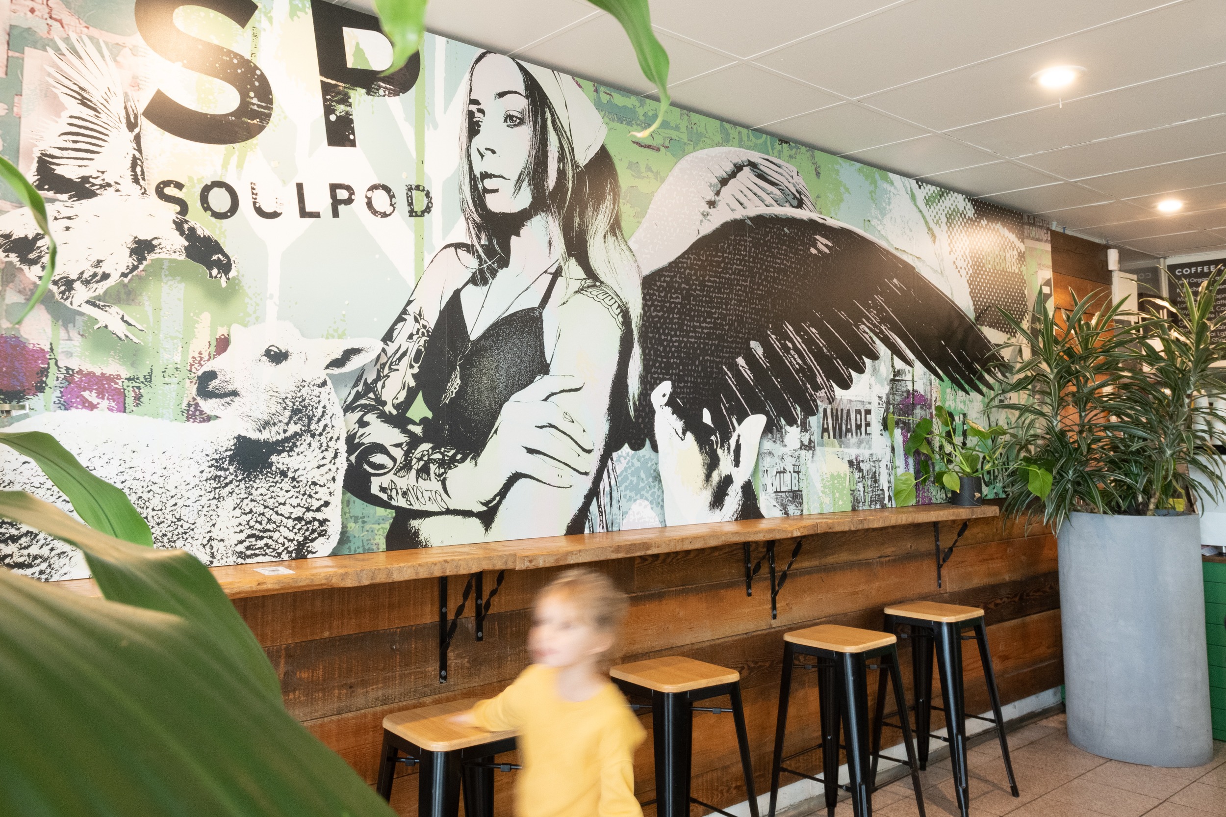 Soul Pod Cafe Mural by Sonsie in Melbourne