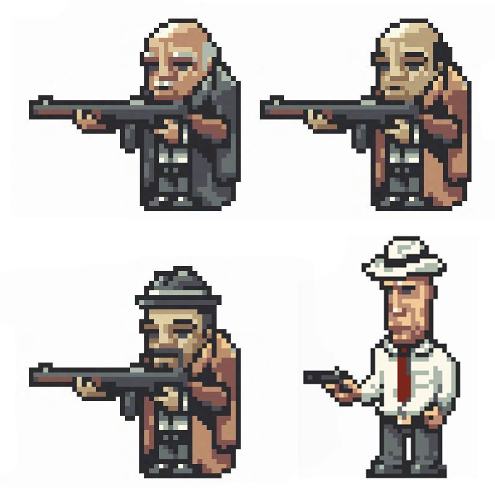 Gangster pixel characters by gogeye in London