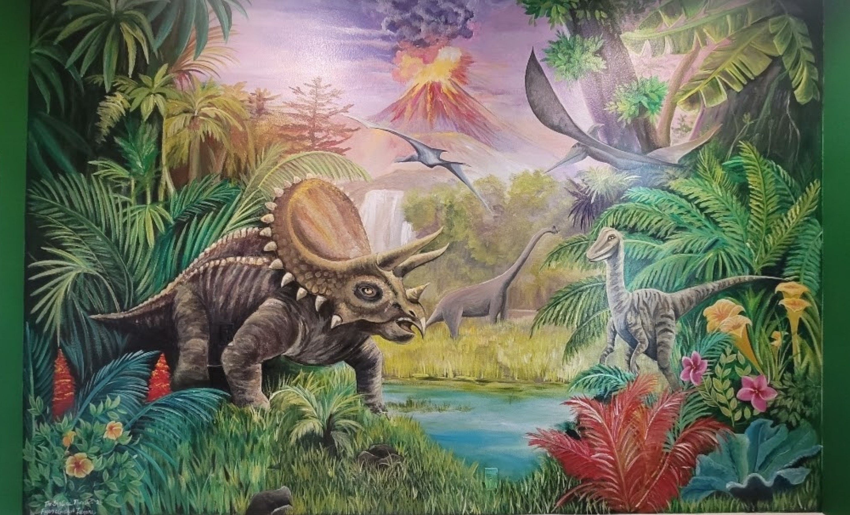 Kids dinosaur mural by The Bay Area Muralist in San Francisco