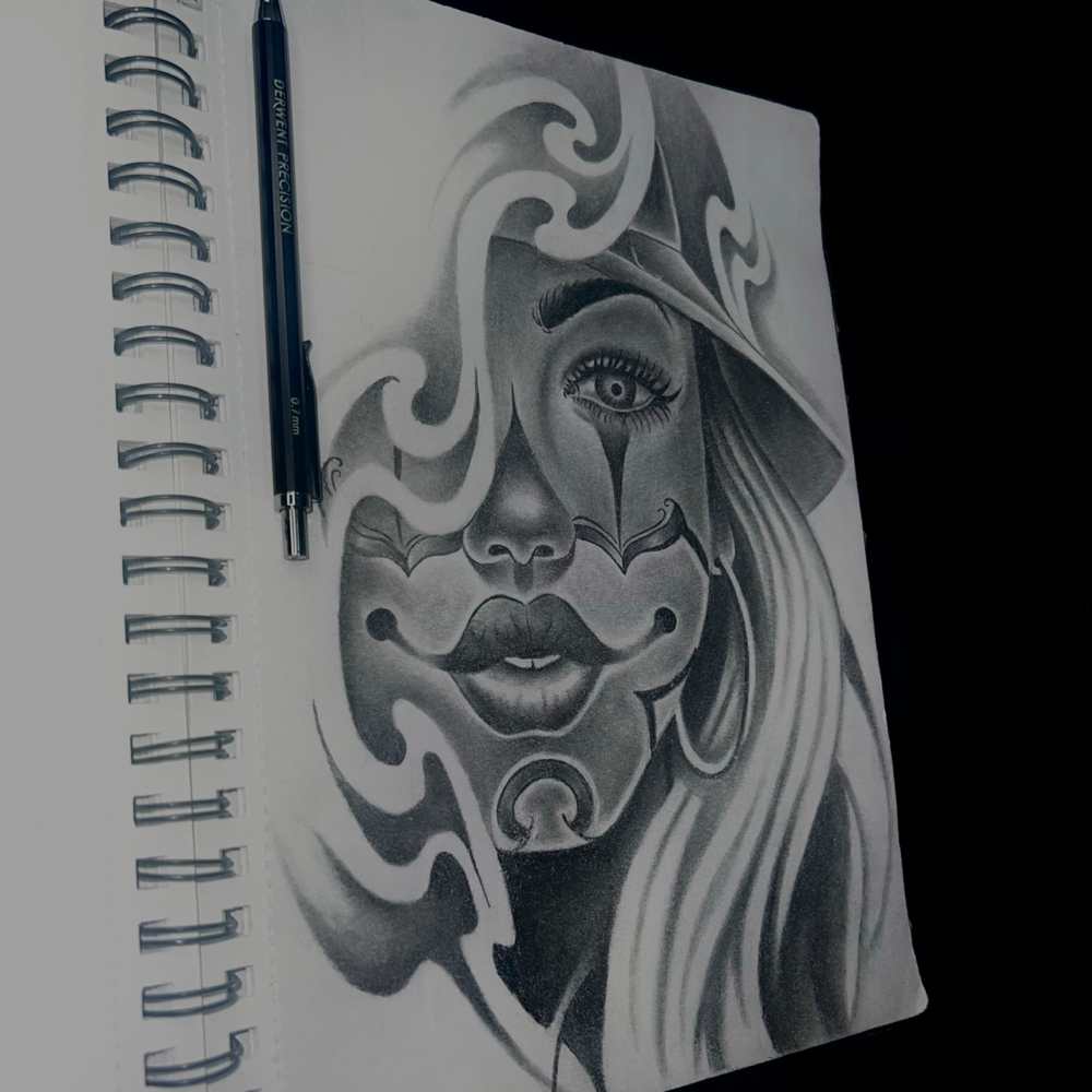 Chicano style drawing by Inka in London