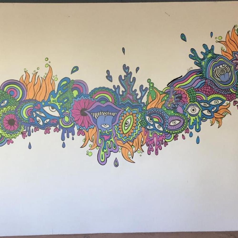 70s psychedelic rock mural by Deniques_Designs in Glen Huntly