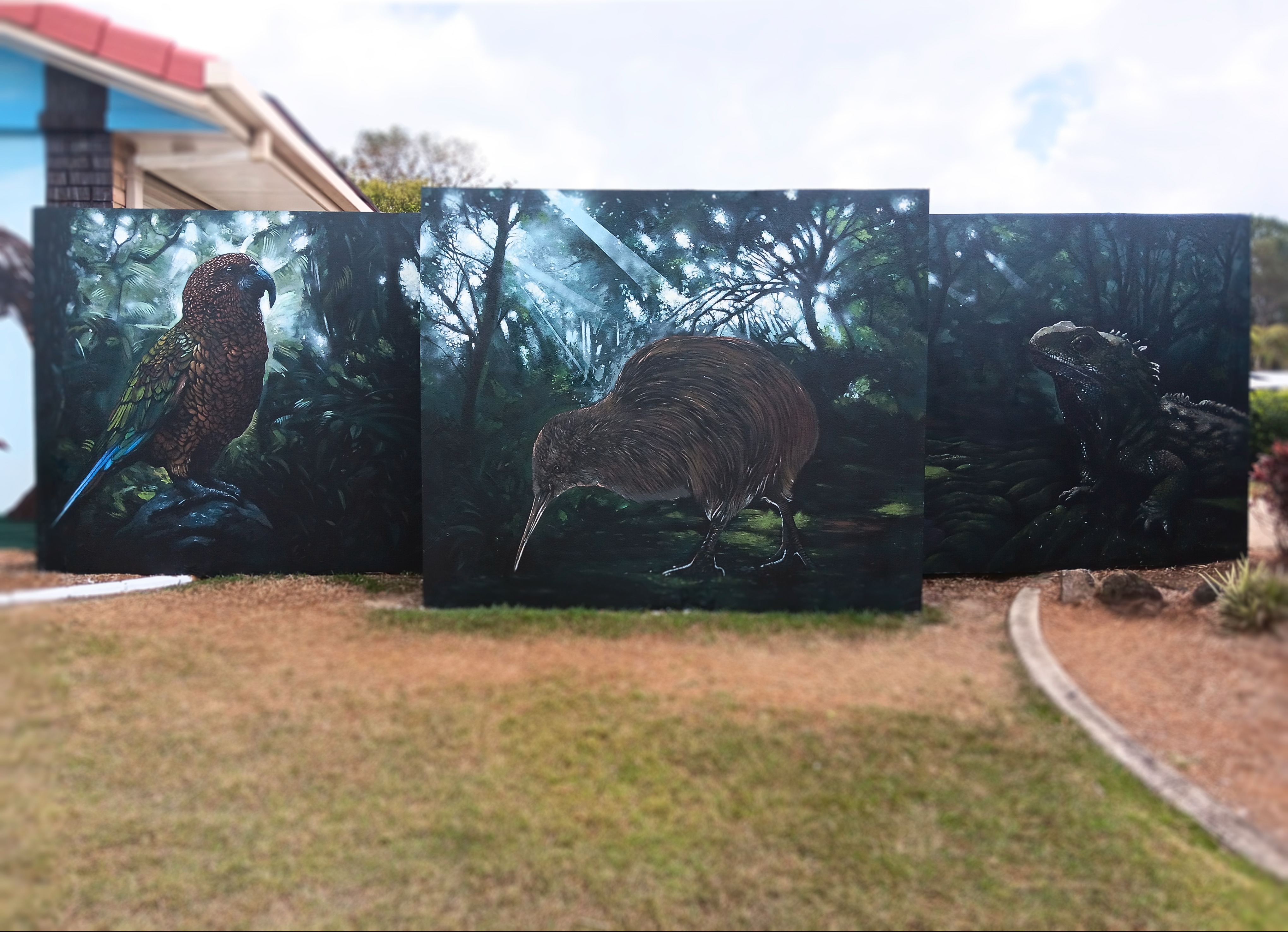 New Zealand Wildlife Mural by Duncan in Brisbane