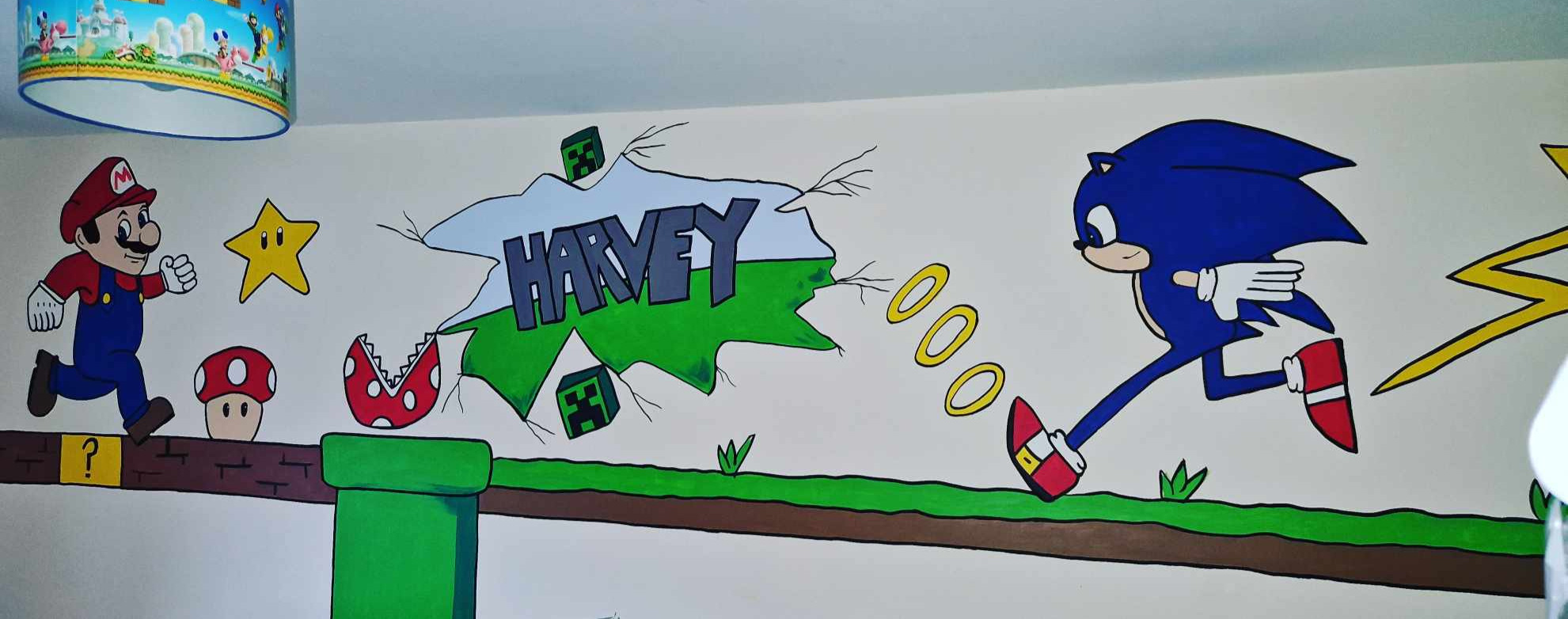 Sonic and Mario games room by Katie Jane Painter in Walsall